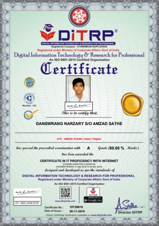 NEW DITRP PRO CERTIFICATE